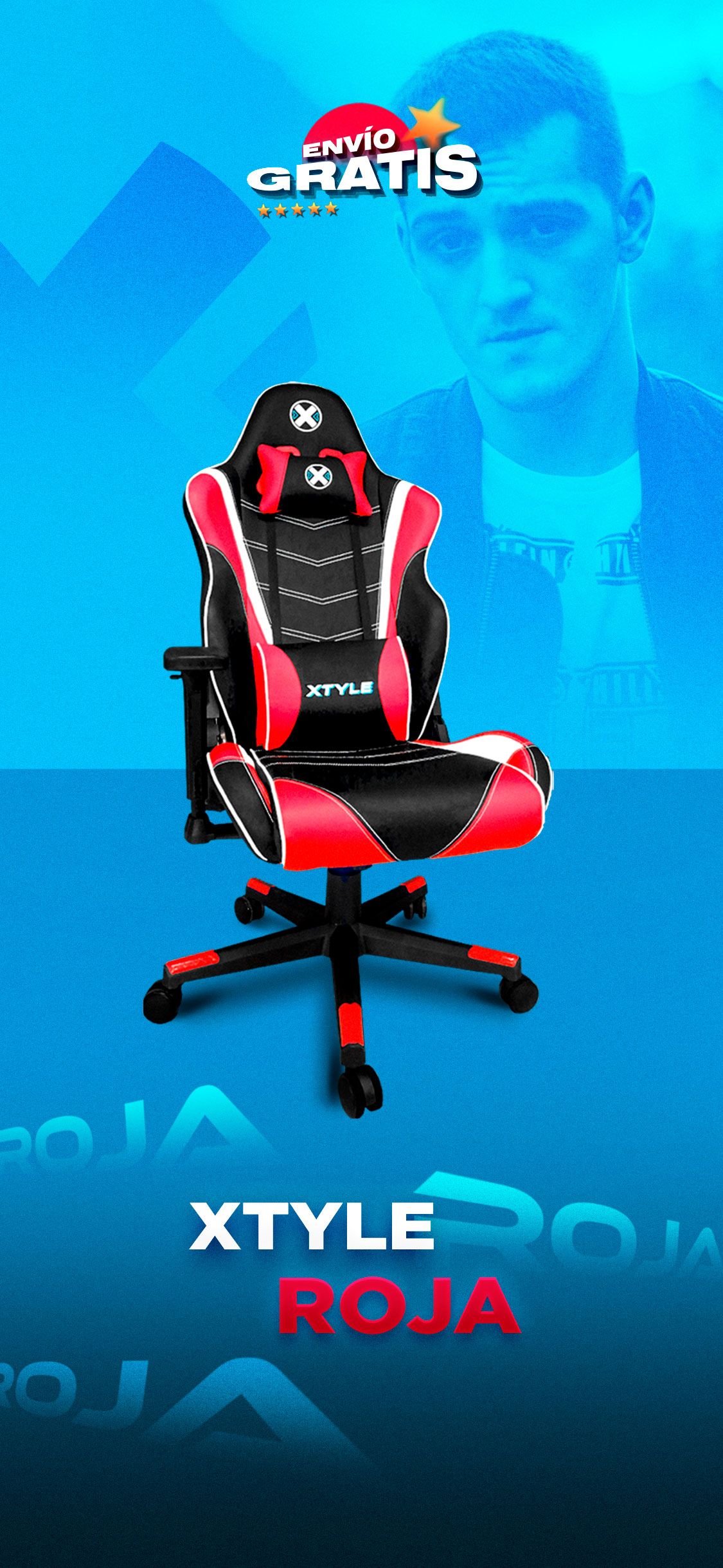 X Chair of color red